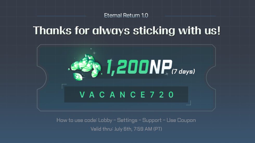 Dev Stream NP Coupon :: Eternal Return