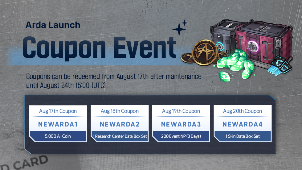 Arda's Release Coupon Event :: Eternal Return