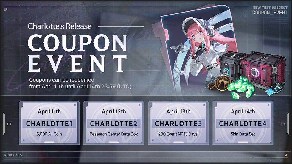 Charlotte's Release Coupon Event :: Eternal Return